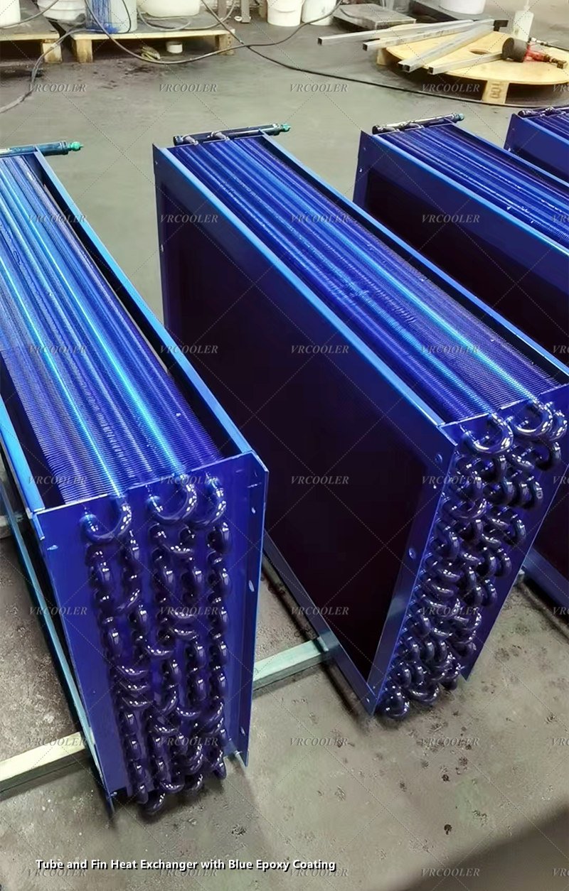 Tube and Fin Heat Exchanger with Blue Epoxy Coating - Changzhou ...